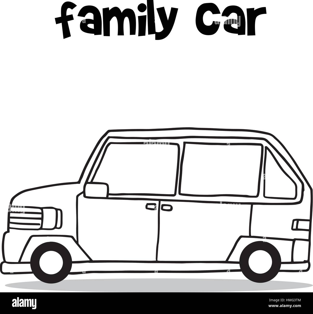 Family car hand draw hi-res stock photography and images - Alamy