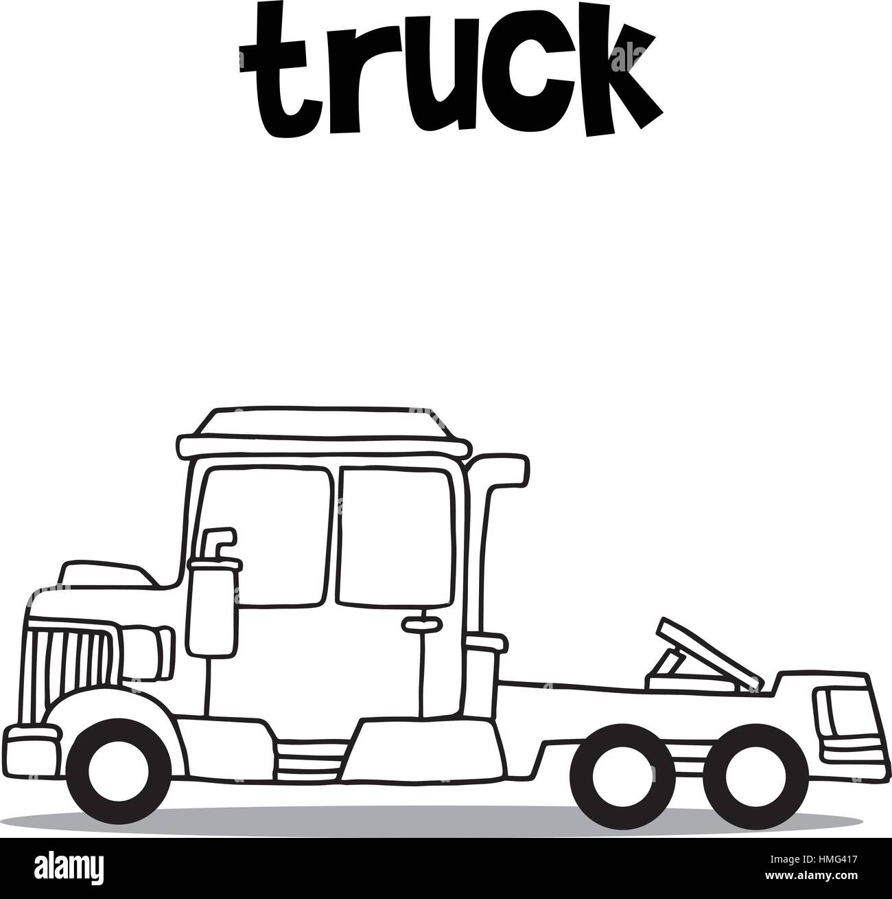 Truck transport collection with hand draw Stock Vector Image & Art - Alamy