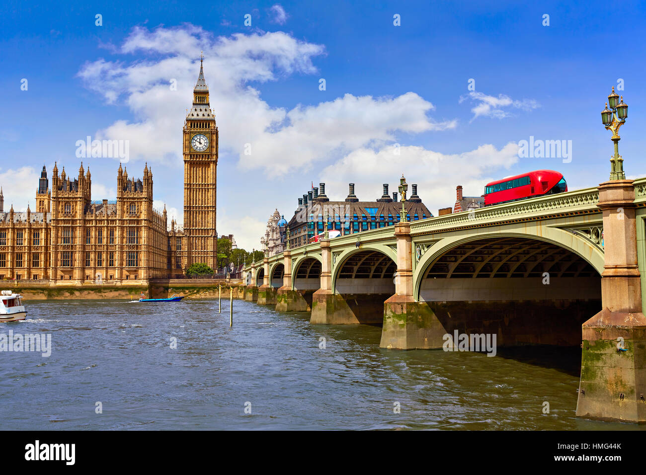 Big Ben London Clock tower in UK Thames river Stock Photo - Alamy