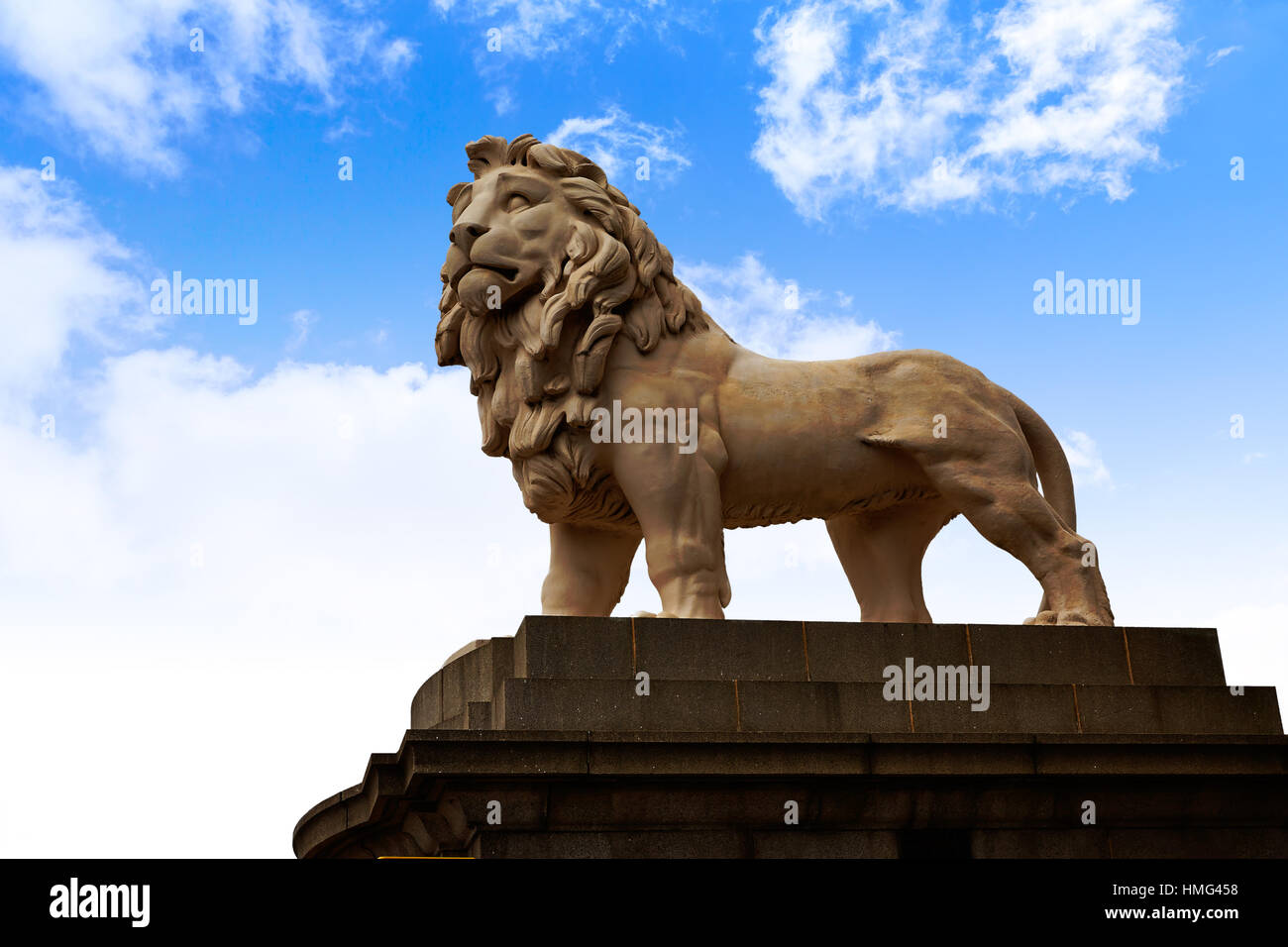 London south Bank Lion statue near Thames River Stock Photo - Alamy