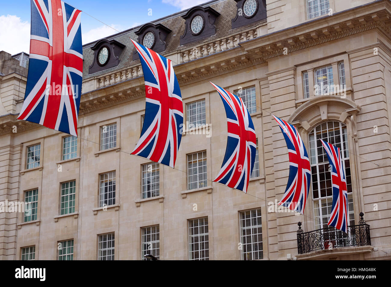 London UK flags in Piccadilly Circus England Stock Photo - Alamy