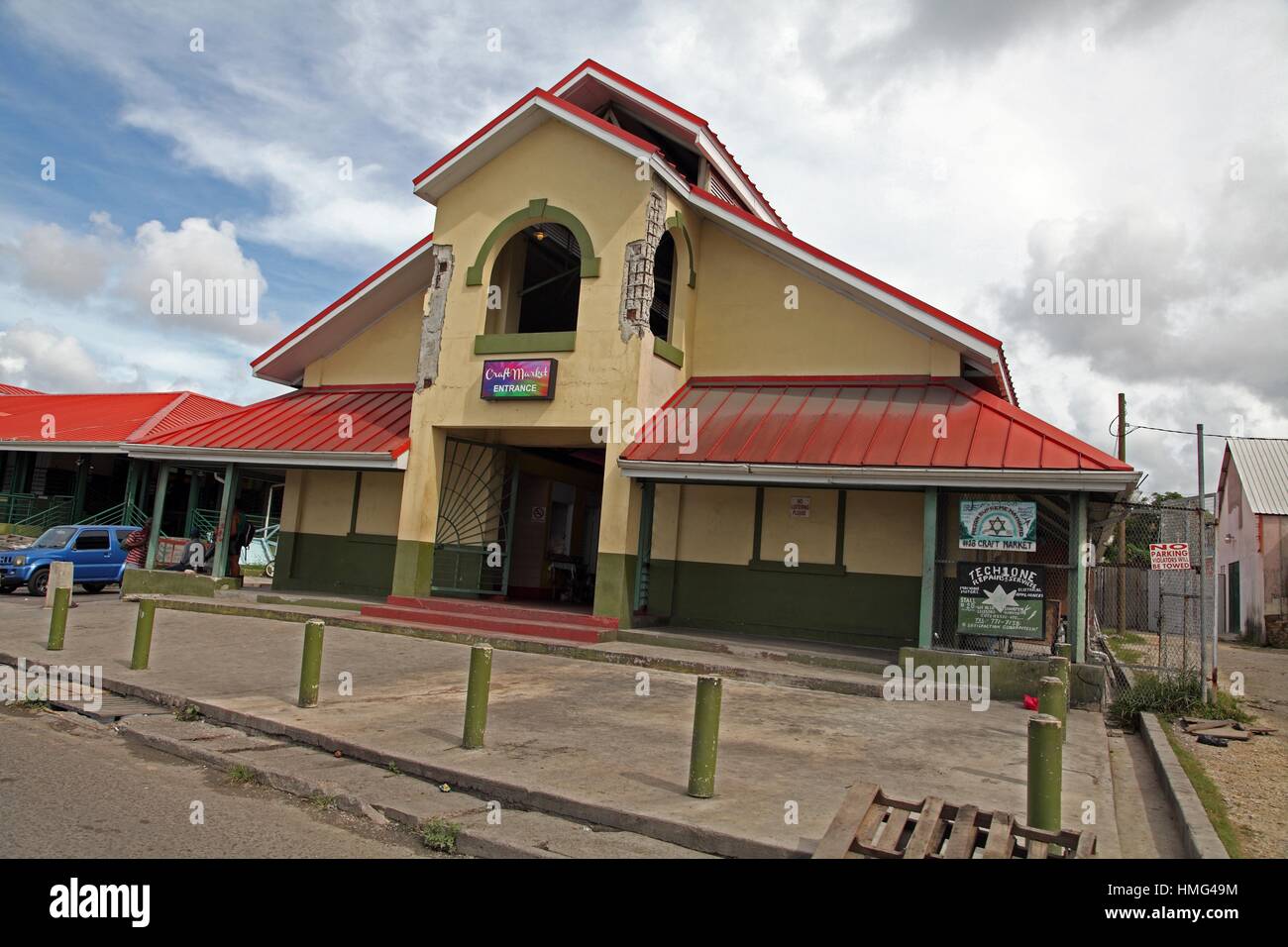 Shopping center in St. John´s, Antigua island, Antigua and Barbuda ...