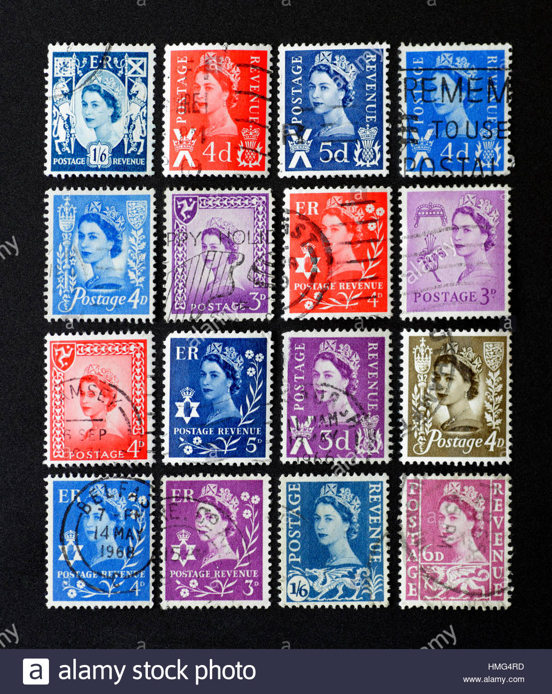 Postage stamps 1950s hi-res stock photography and images - Alamy