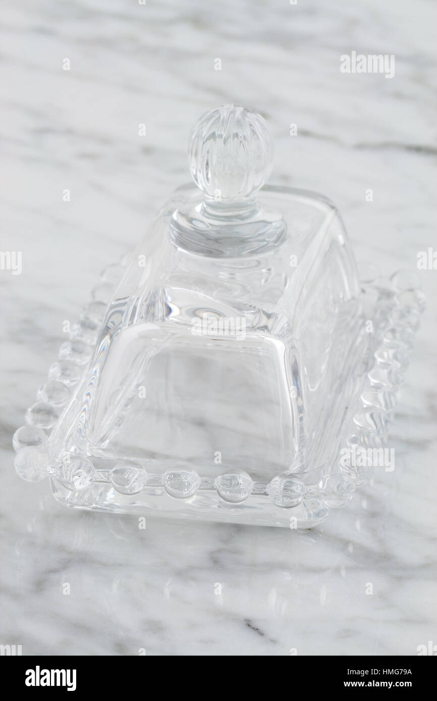 beautiful crystal butter dish classic kitchenware object Stock Photo ...