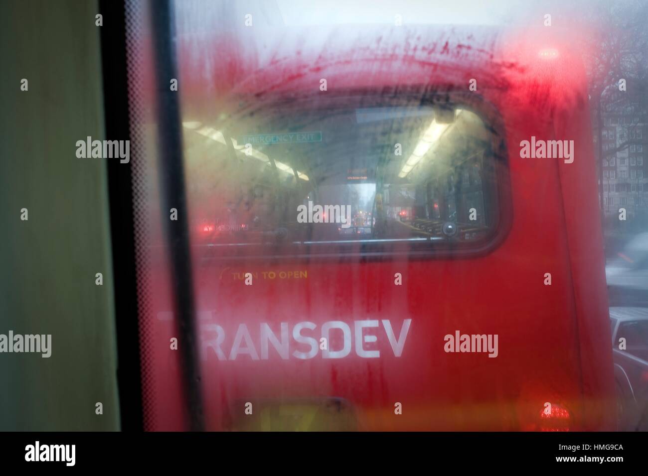 double decker bus from the back in London, England, UK, Europe Stock ...