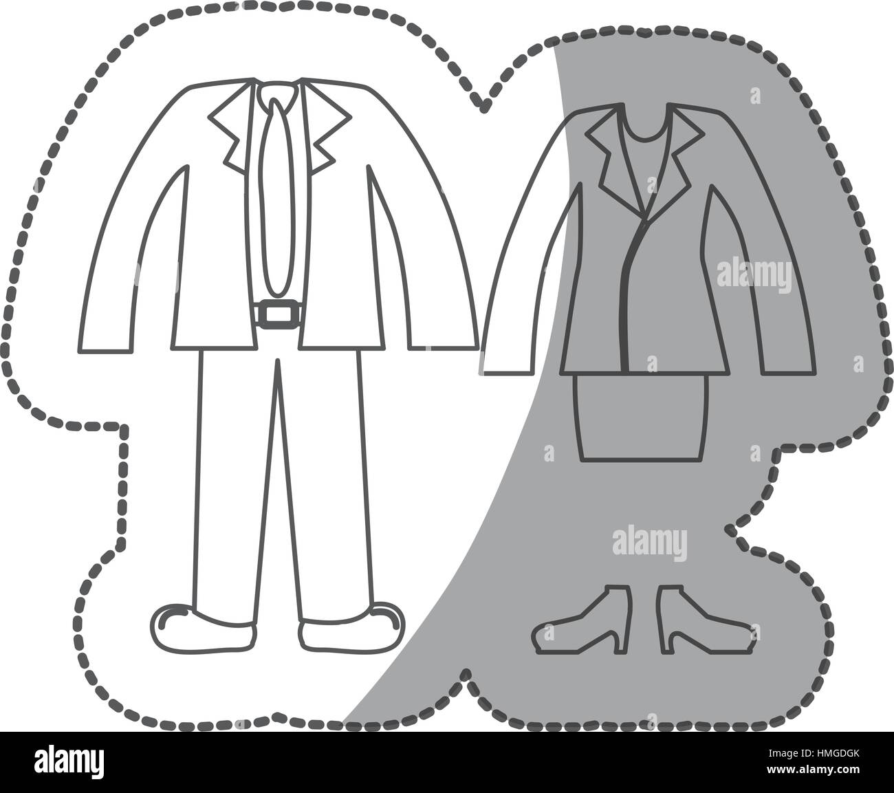 sticker silhouette with formal suit clothing vector illustration Stock ...