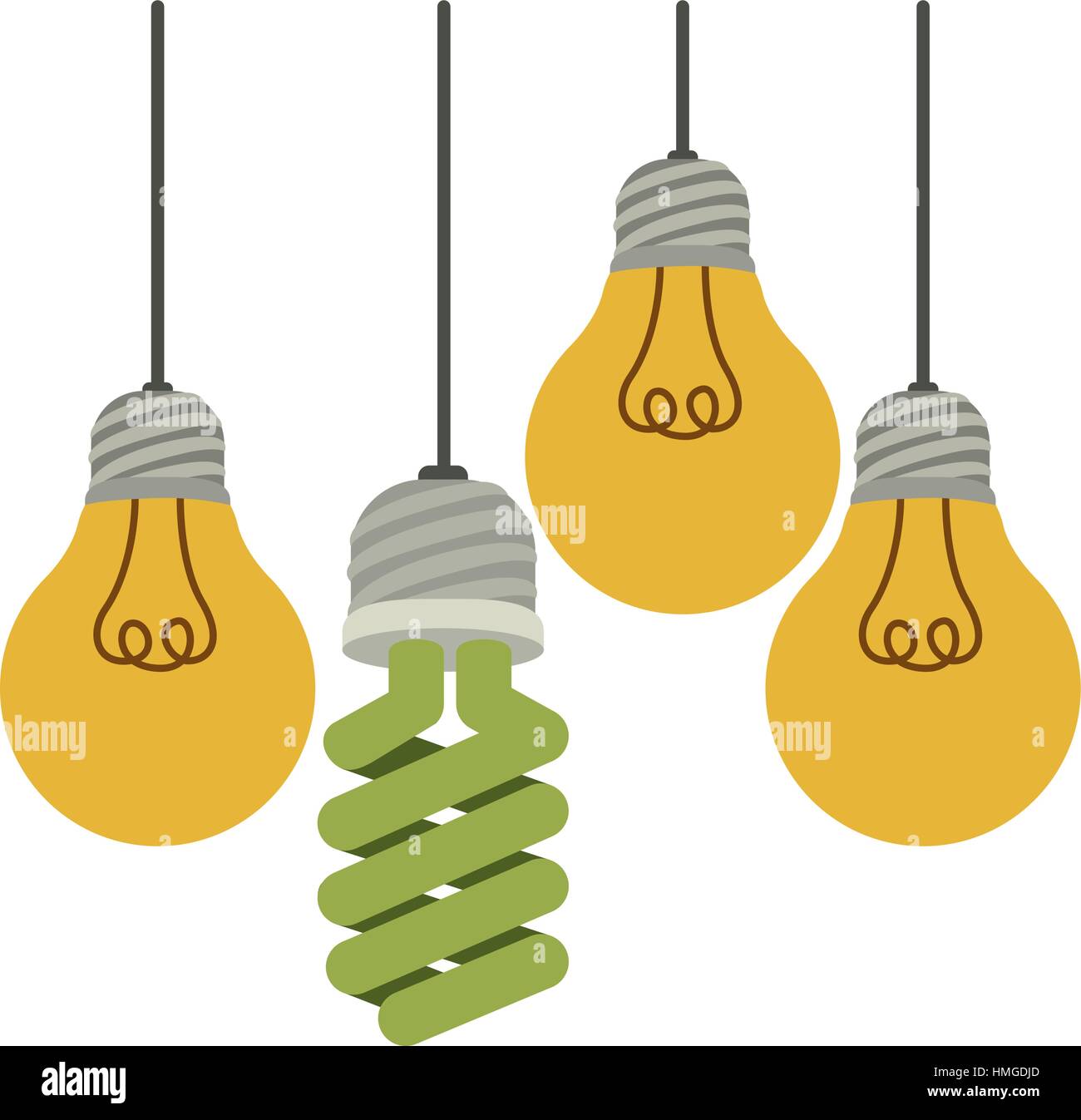 colorful hanging bulbs with filaments vector illustration vector ...