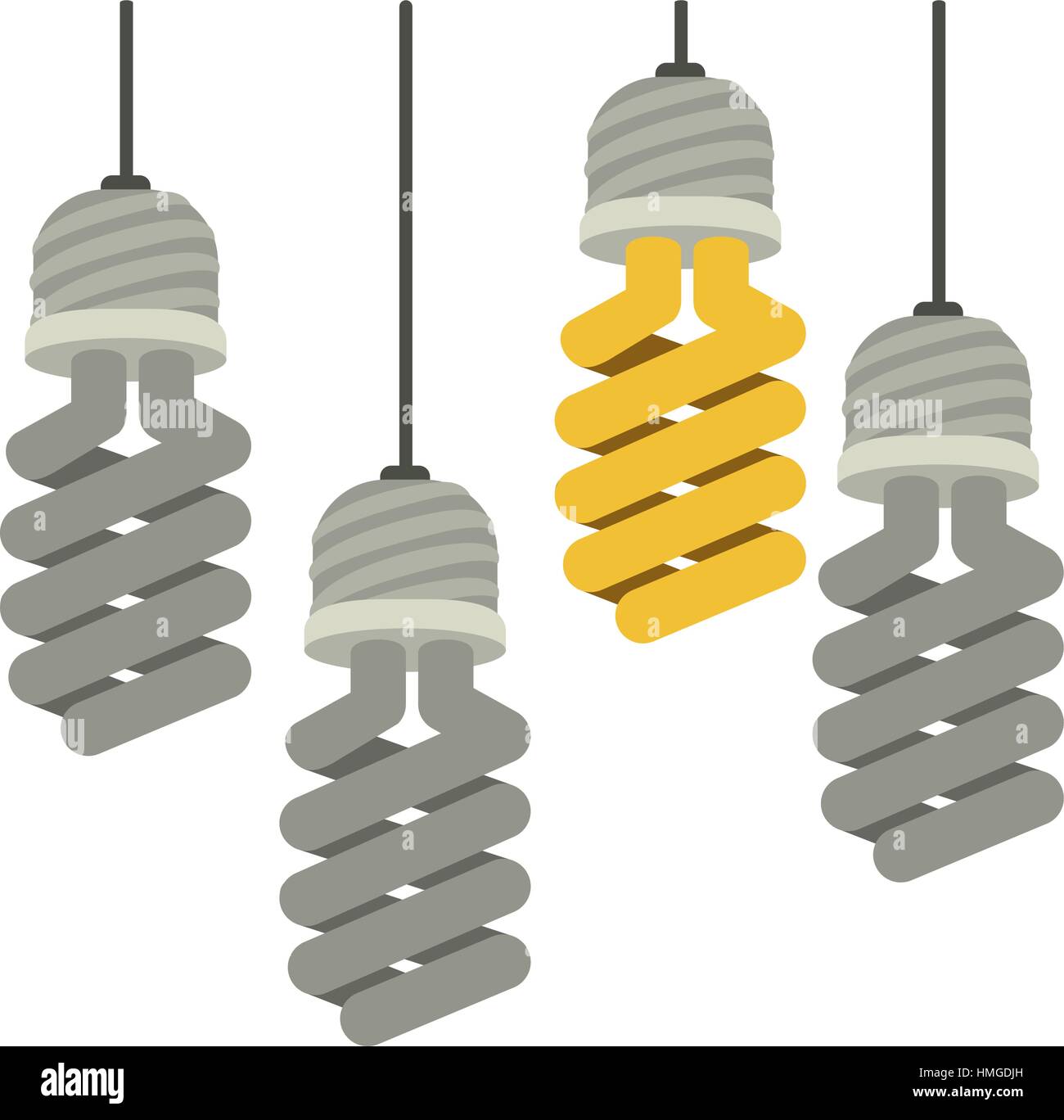 colorful hanging modern light bulb off vector illustration Stock Vector ...