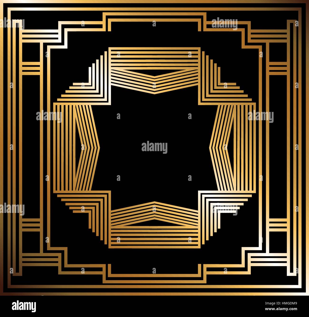 Two-color pattern with art deco frame vector illustration Stock Vector ...