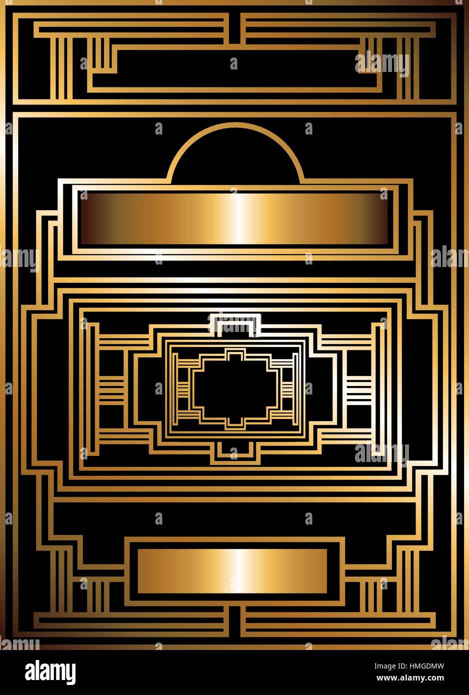 Two-color pattern with art deco frame vector illustration Stock Vector ...