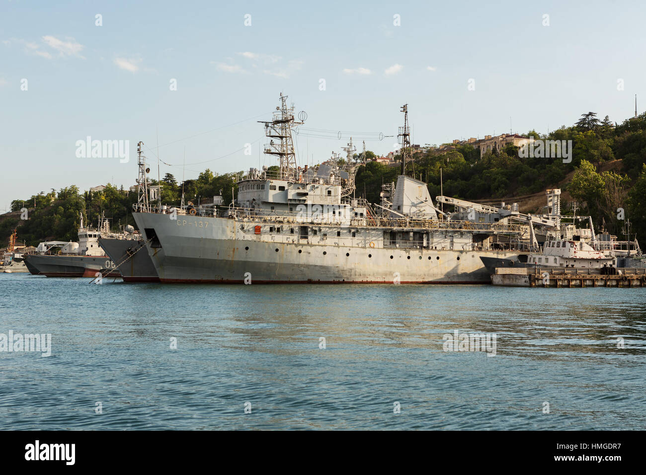 Ship demagnetization SR-137 in the Bay Black Sea Stock Photo - Alamy