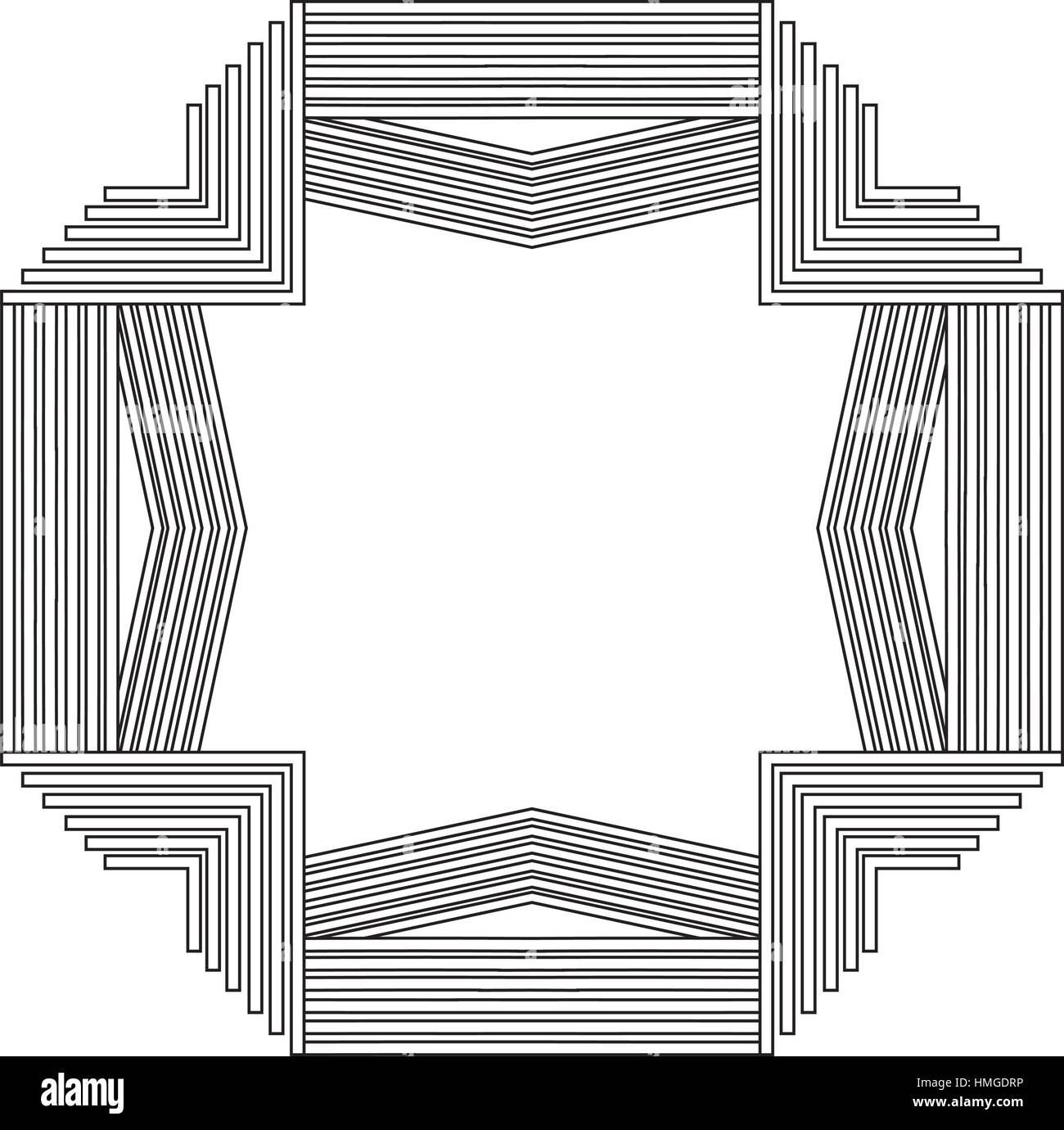 grayscale pattern with art deco frame vector illustration Stock Vector ...