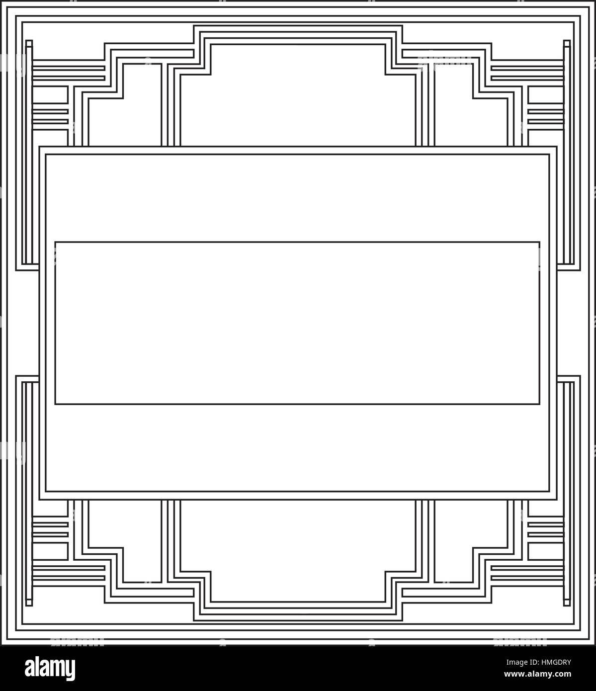 Grayscale deco frame hi-res stock photography and images - Alamy