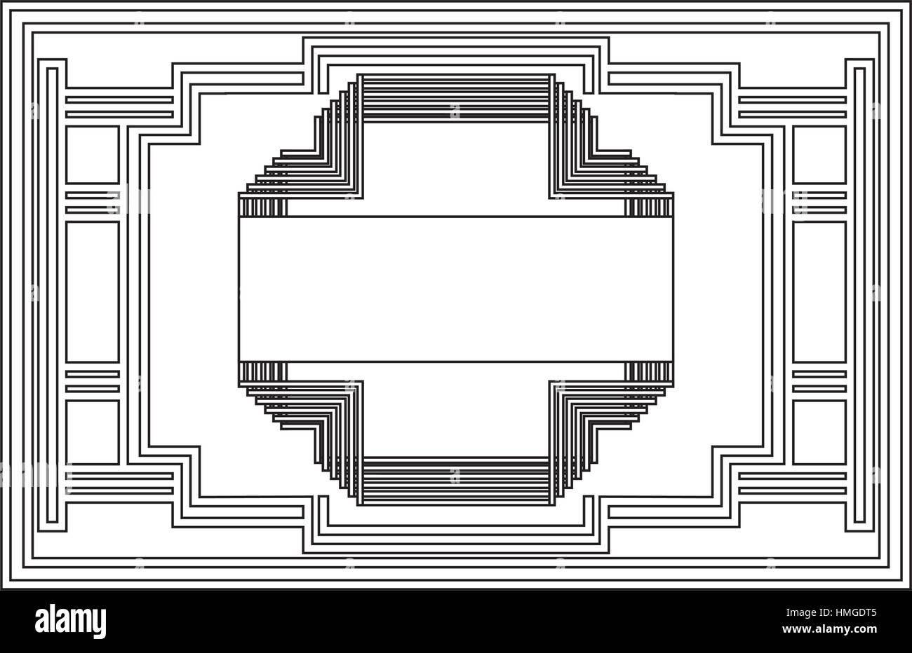 grayscale pattern with art deco frame vector illustration Stock Vector ...