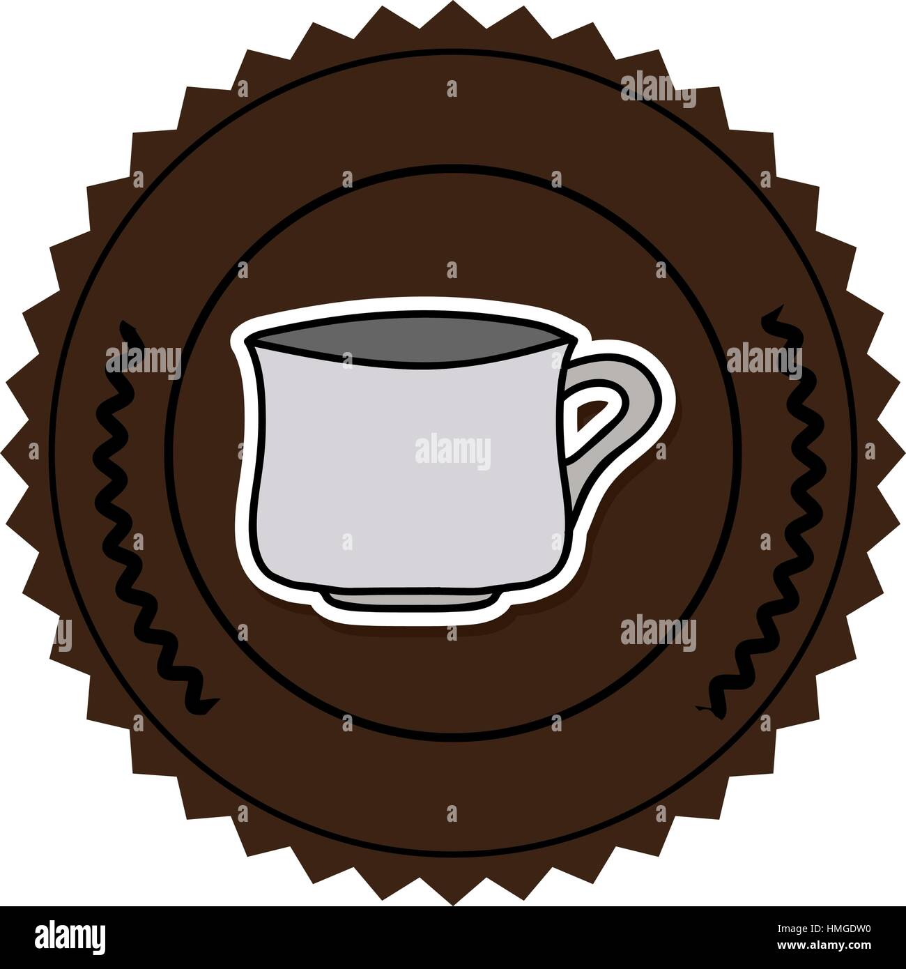 color round frame with porcelain cup vector illustration Stock Vector ...
