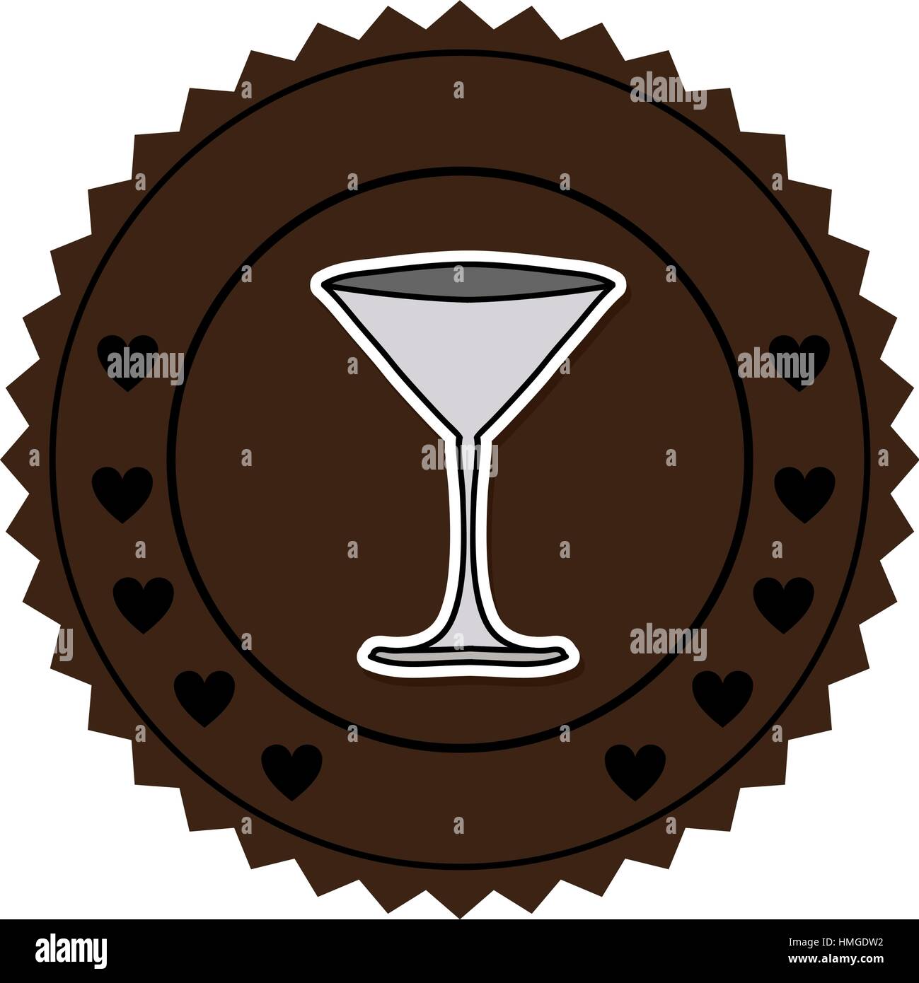 color round frame with martini glass vector illustration Stock Vector ...