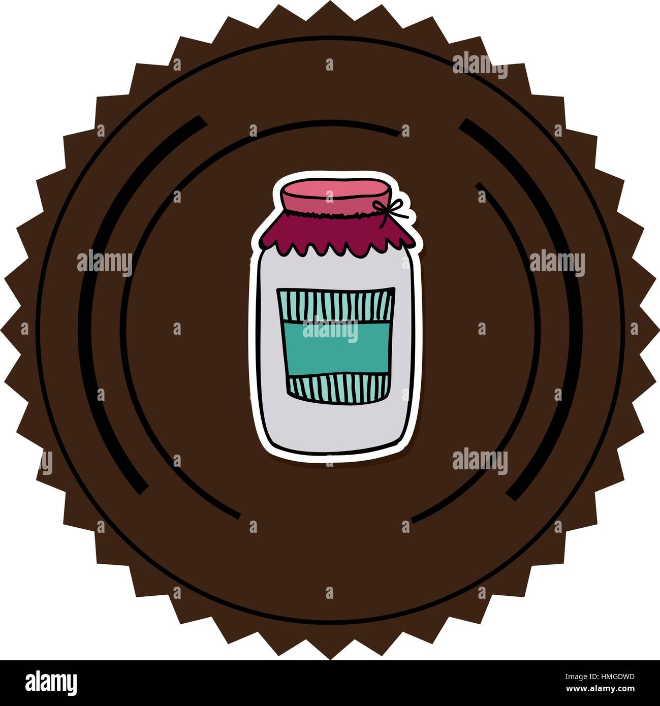 color round frame with glass jam vector illustration Stock Vector Image ...