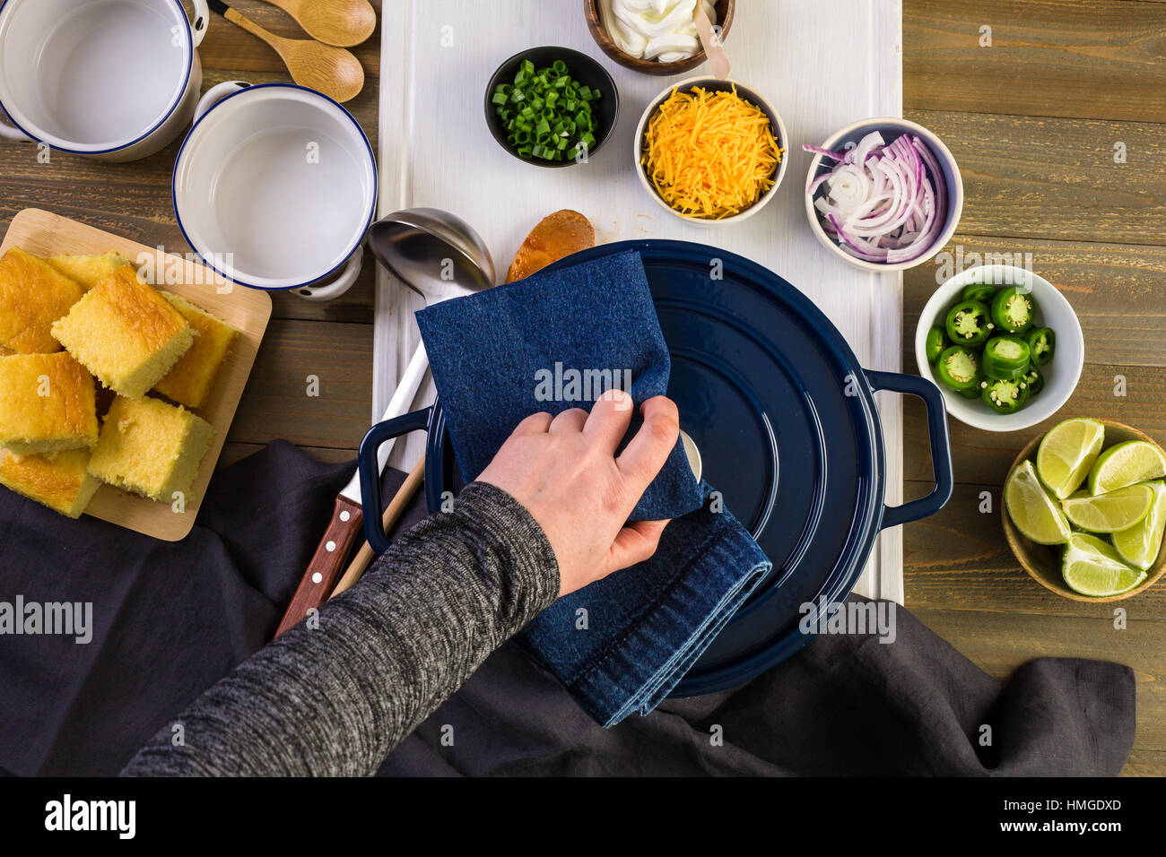 Step by step. Cooking homemade turkey chili for dinner Stock Photo - Alamy