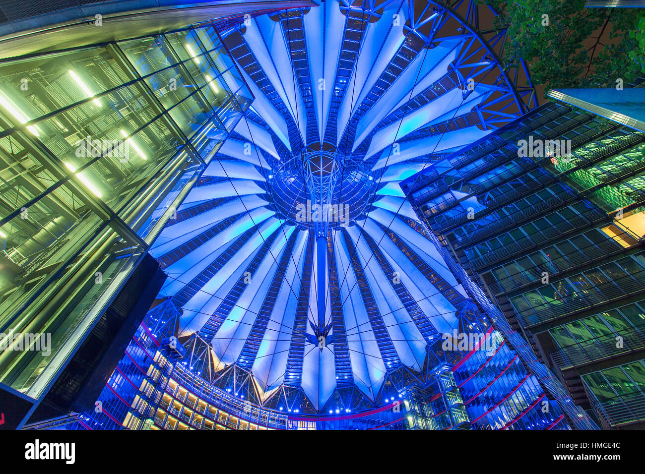Illuminated dome of the sony center hi-res stock photography and images ...
