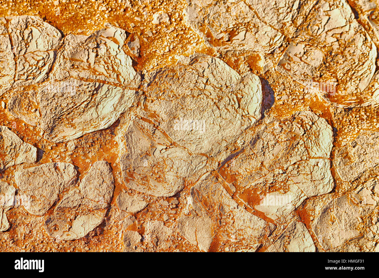 old desert and the abstract cracked sand texture in oman rub al khali ...