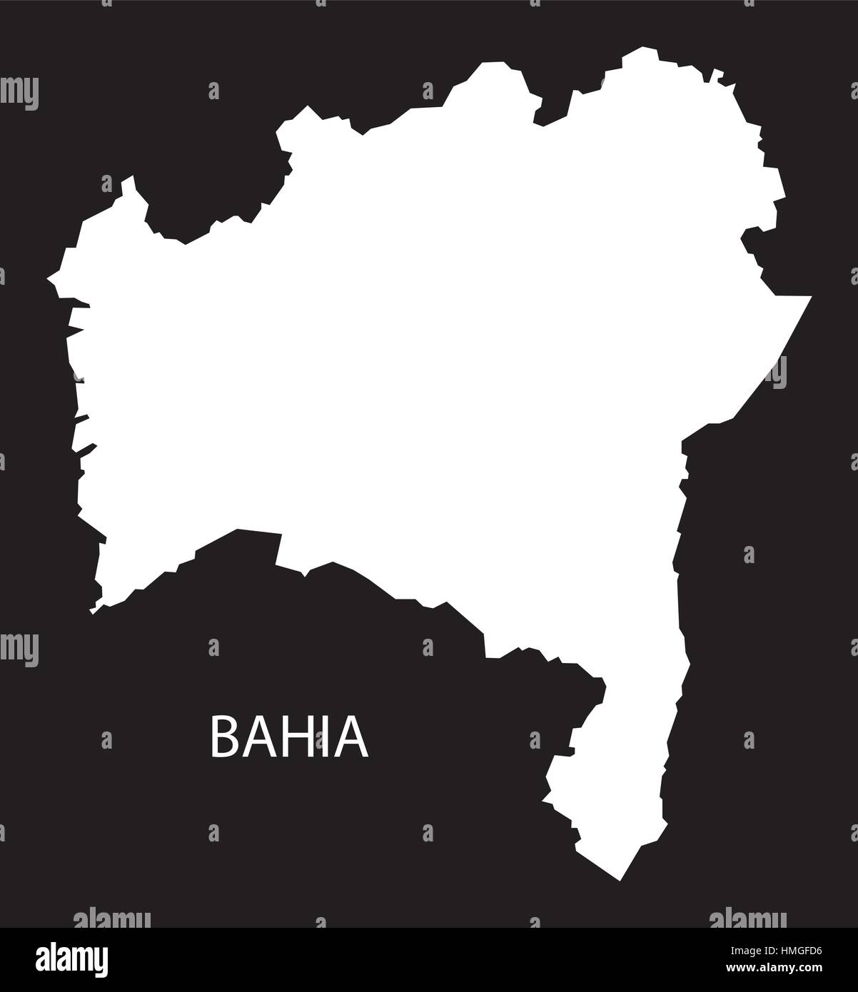 Bahia Brazil Map black inverted silhouette Stock Vector Image & Art - Alamy
