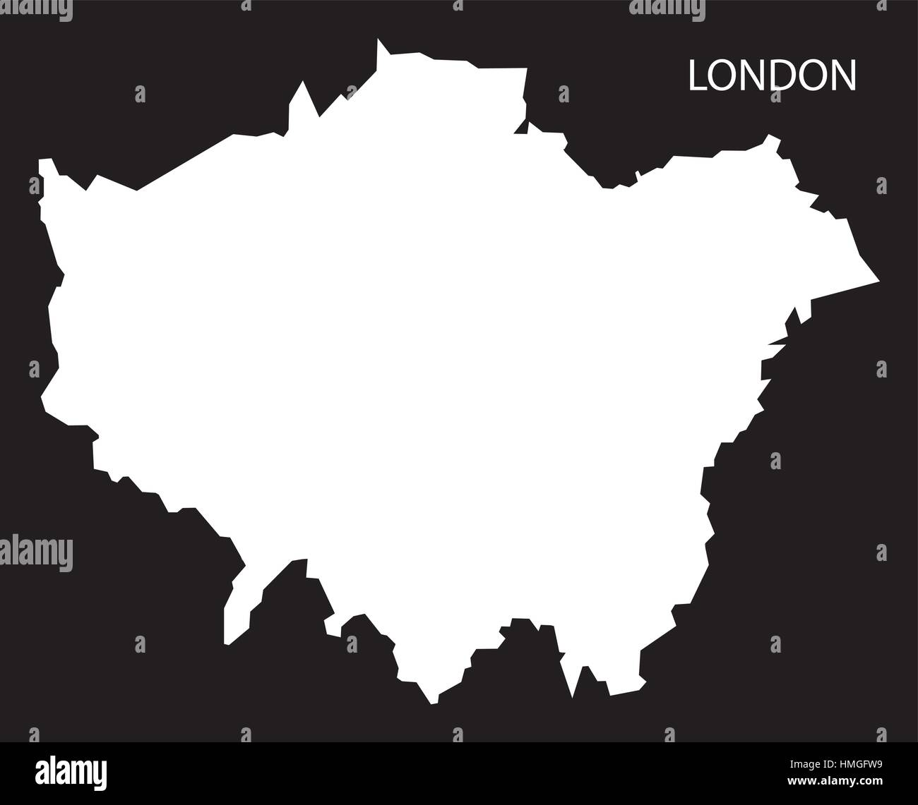 London England Map black inverted silhouette Stock Vector Image & Art ...