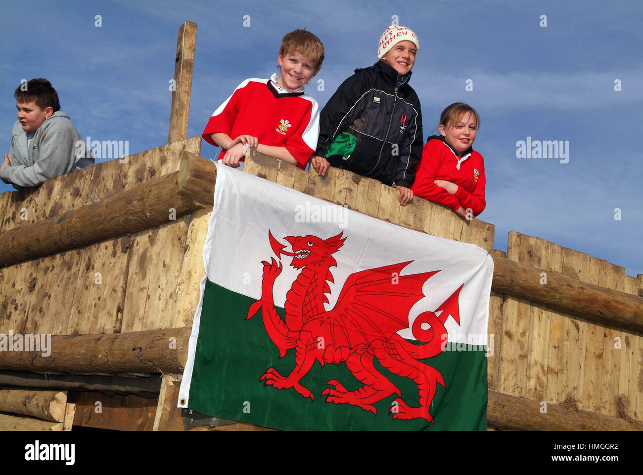 Penlan Community Centre adventure playground, Swansea, Wales Stock ...