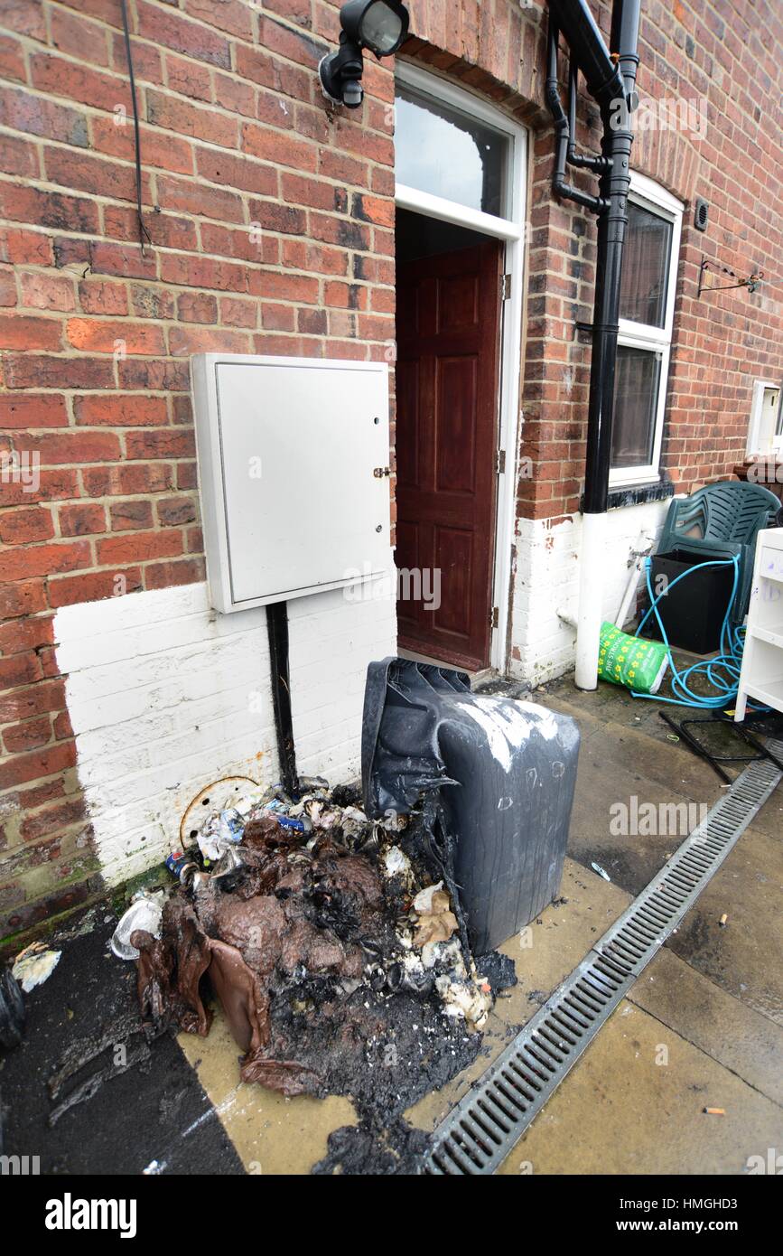 Rubbish bin on fire on hi-res stock photography and images - Alamy