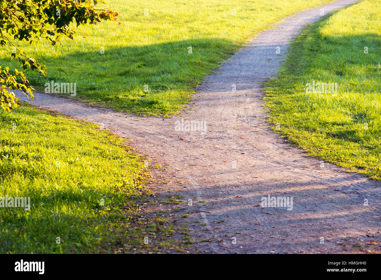 scenic country roads intersection by summer evening Stock Photo - Alamy