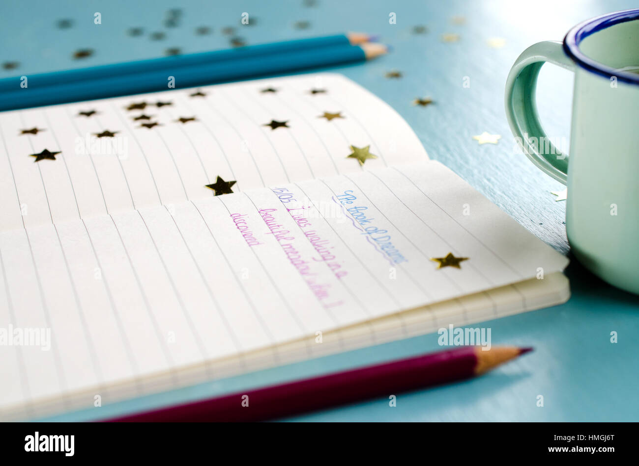 Writing a diary Stock Photo - Alamy
