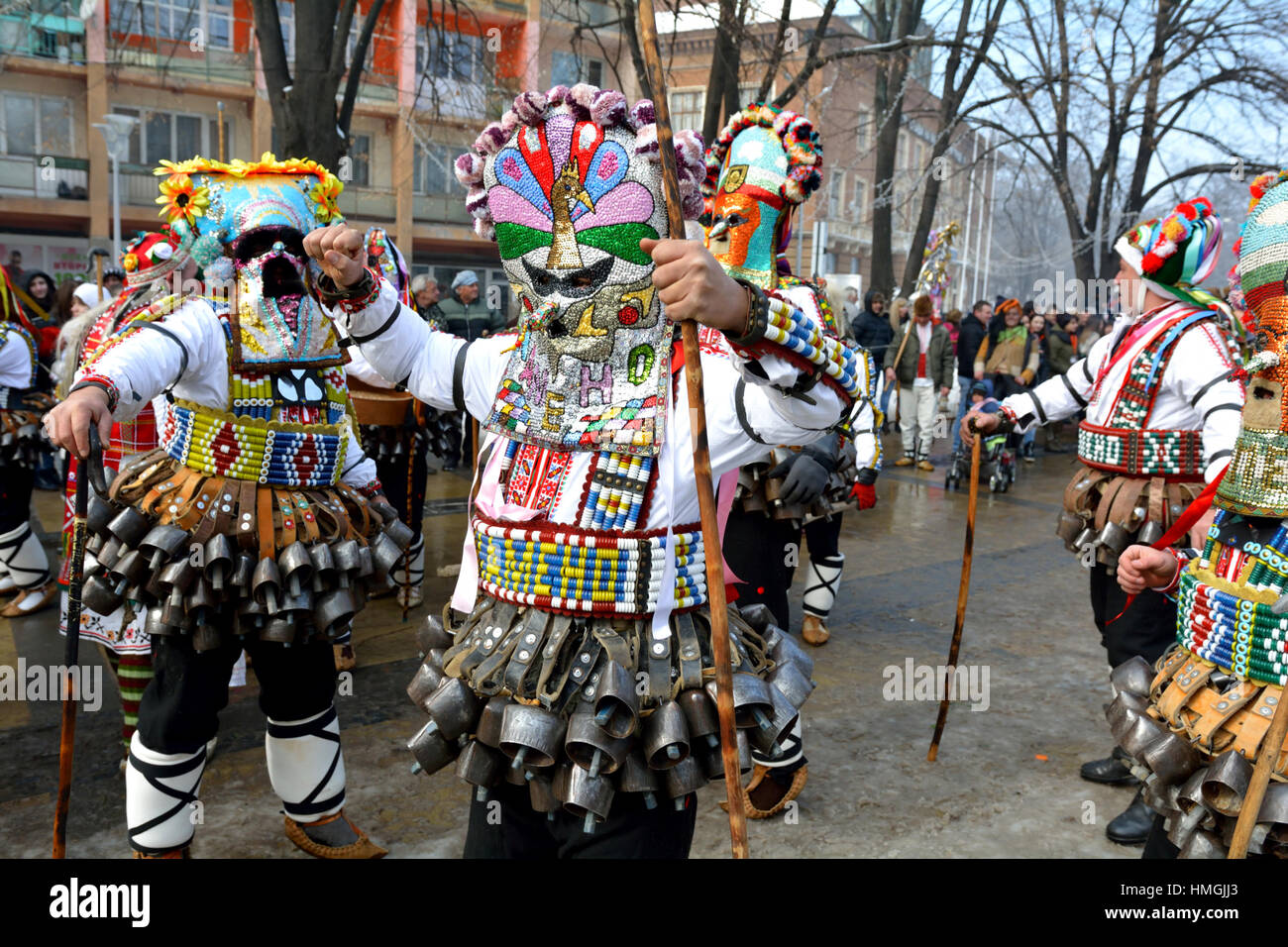 Kukeri / Traditional winter carnival in Bulgaria Stock Photo - Alamy
