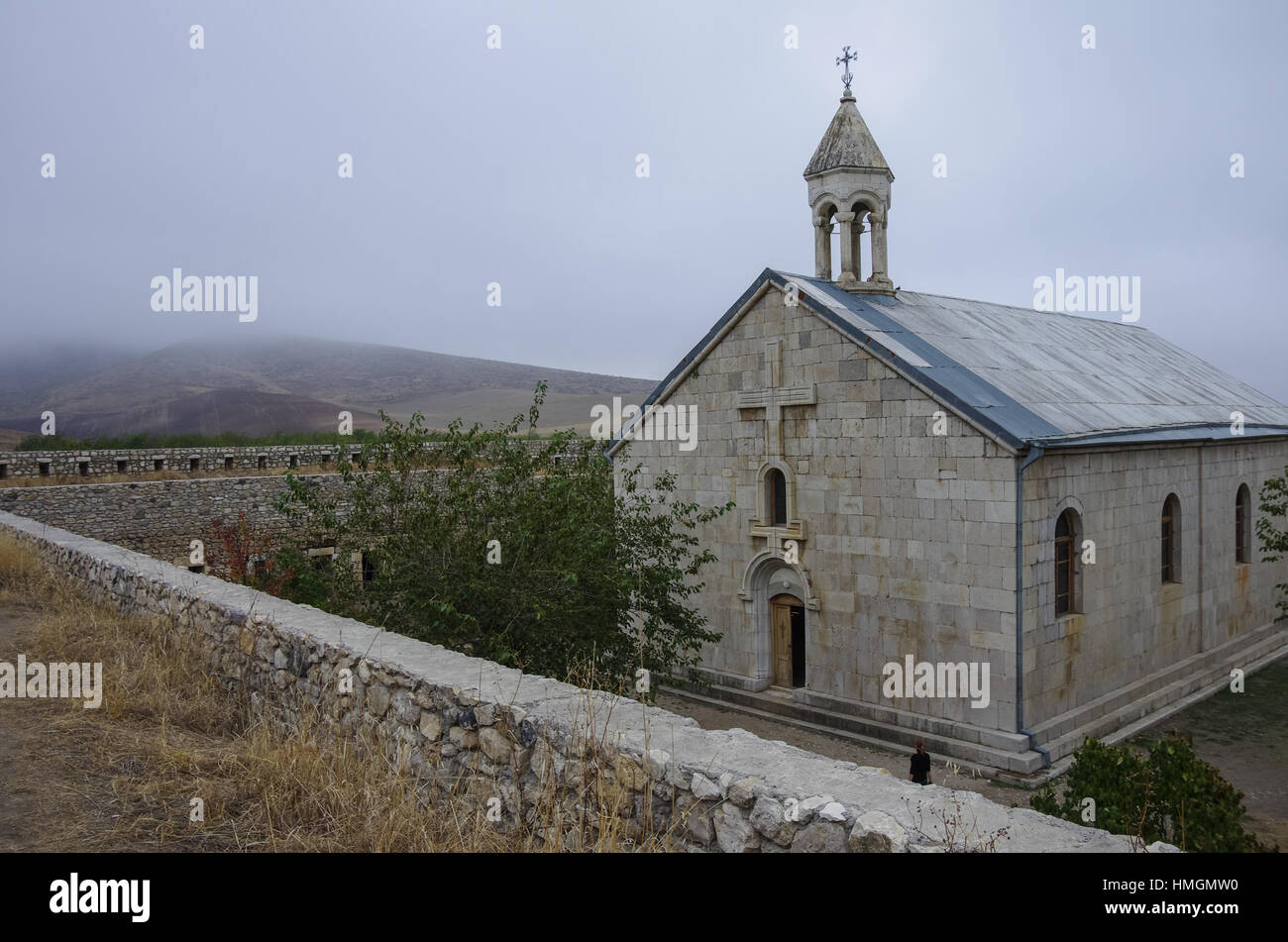 Church and defense walls of armenian medieval monastery Amaras, Nagorno ...