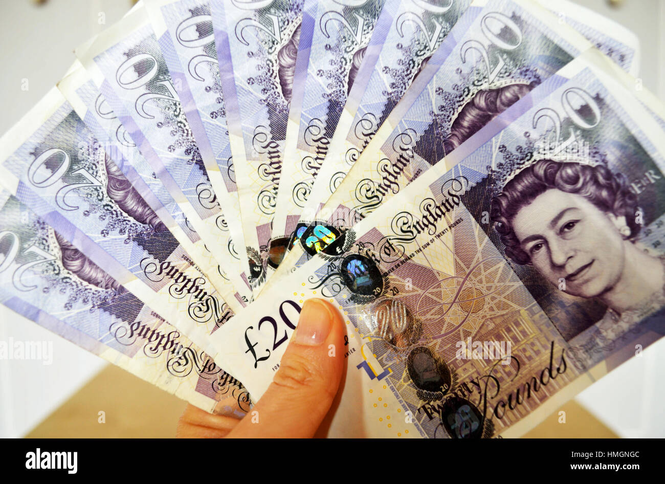 British uk 20 pound notes hi-res stock photography and images - Alamy