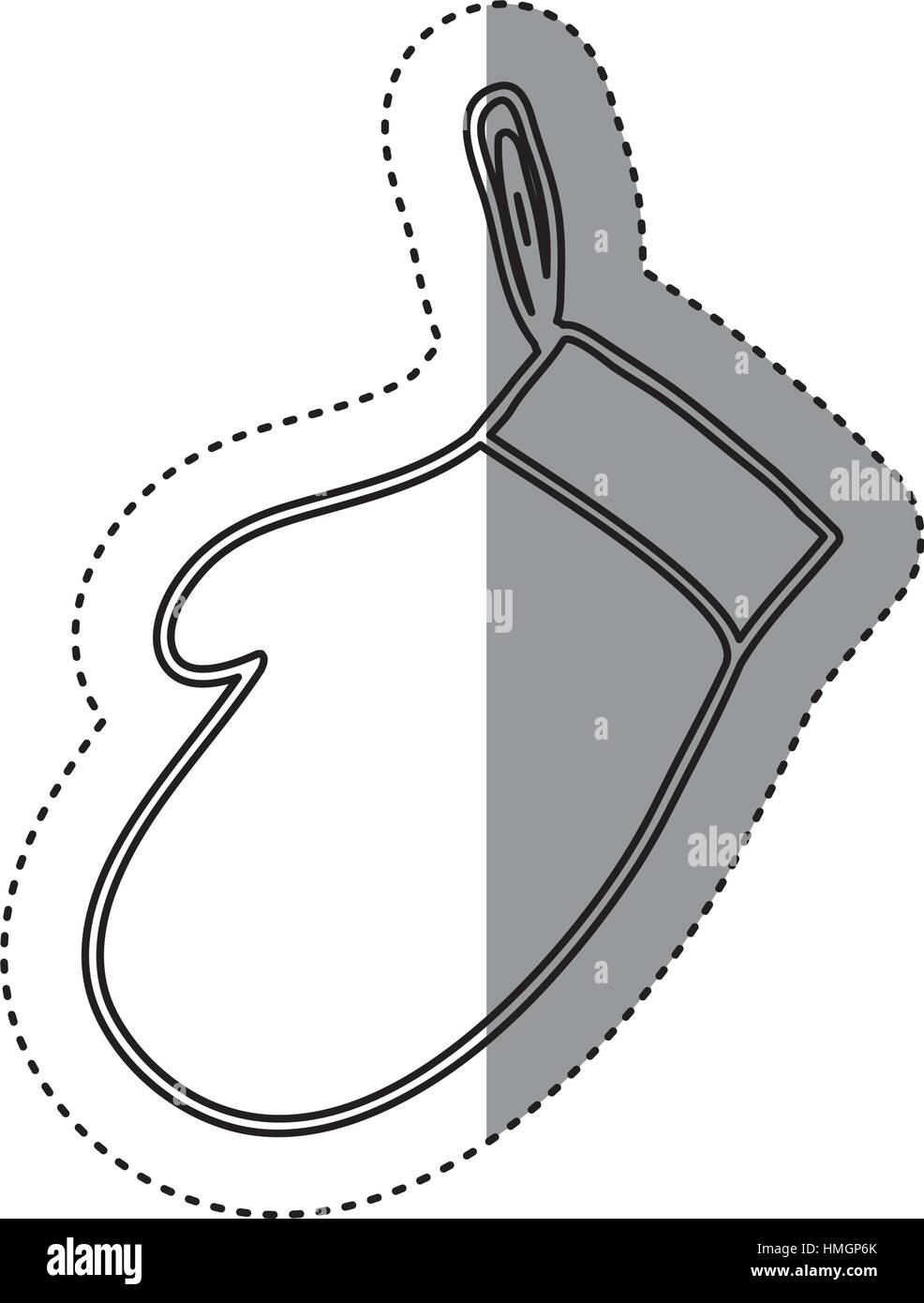 sticker silhouette oven mitts utensil kitchen icon . Vector ...