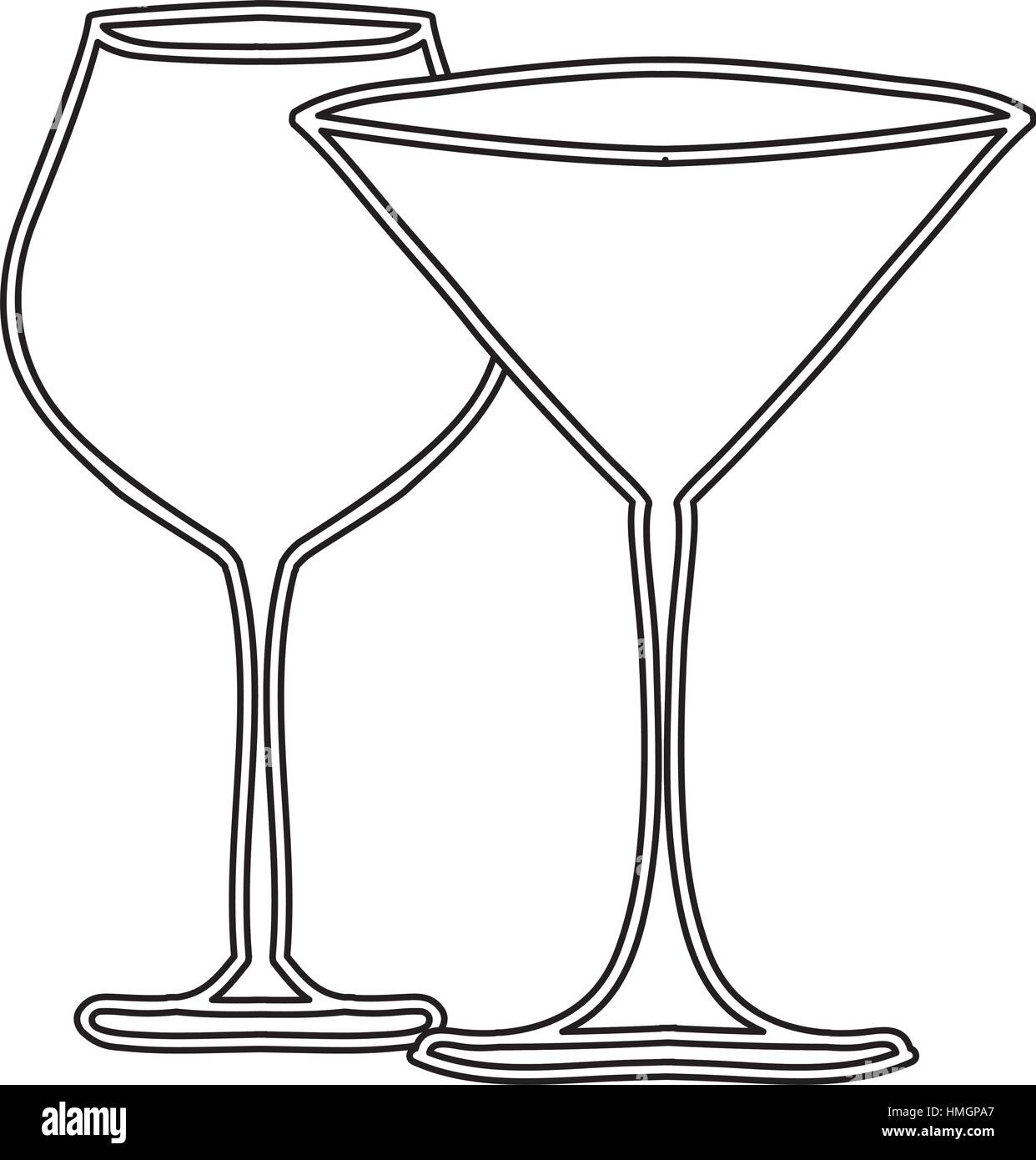 silhouette set collection glass cups vector illustration Stock Vector ...