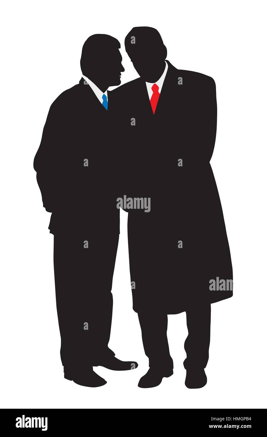 Two businessmen discreet conversation, telling a secret Stock Vector ...