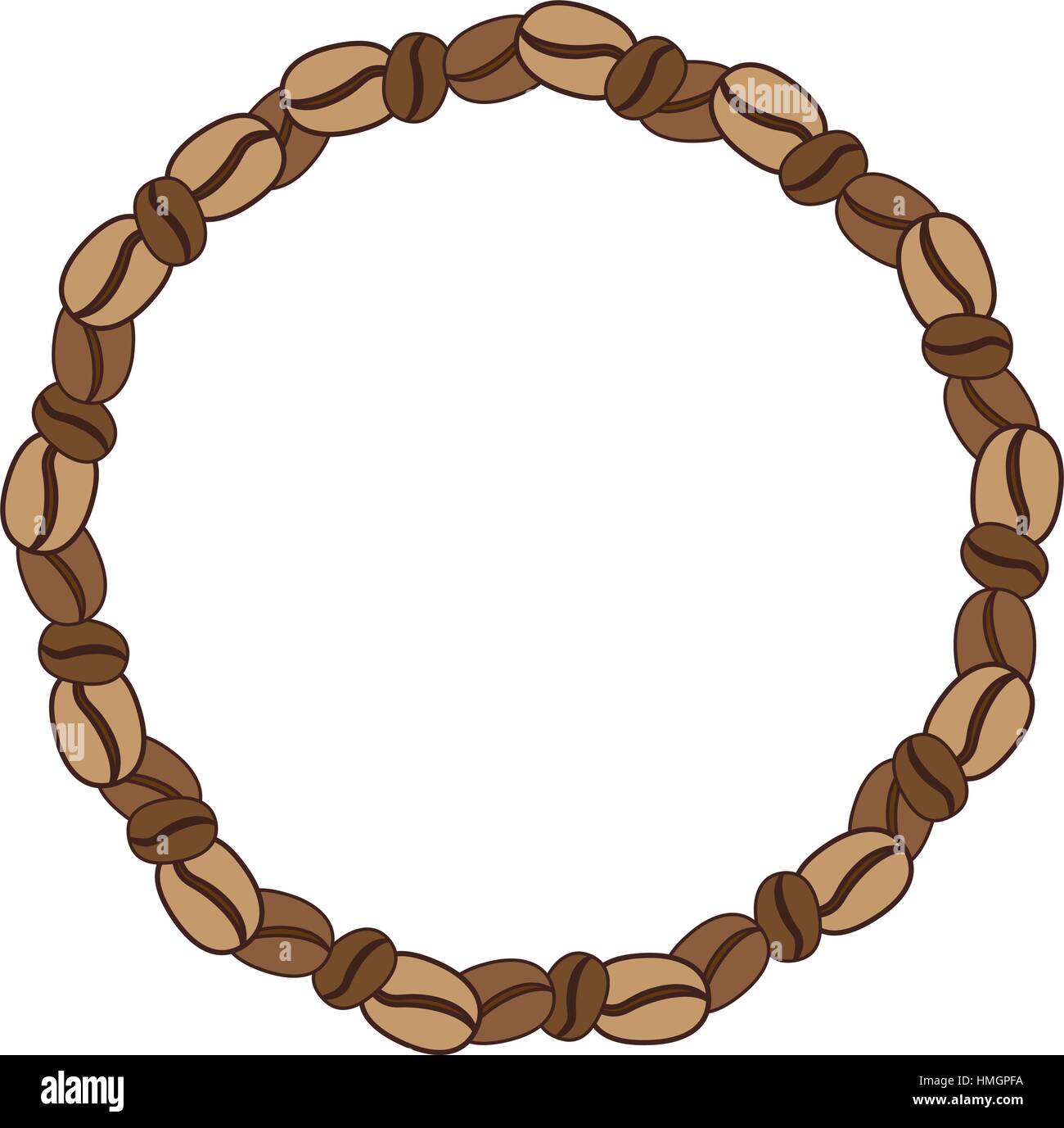 beans coffee border in circular shape design vector illustration Stock ...