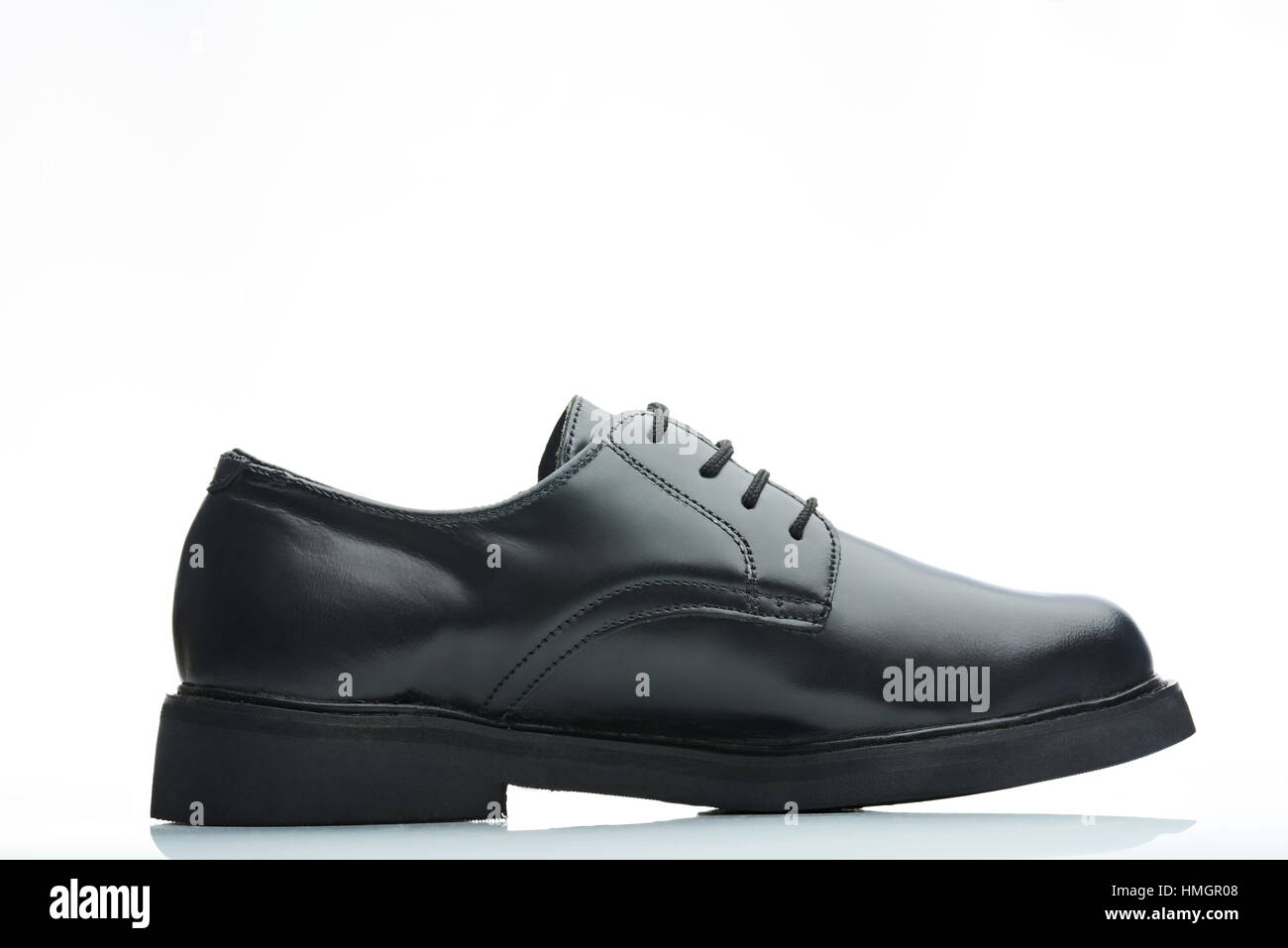 side view school boy leather black shoe Stock Photo - Alamy