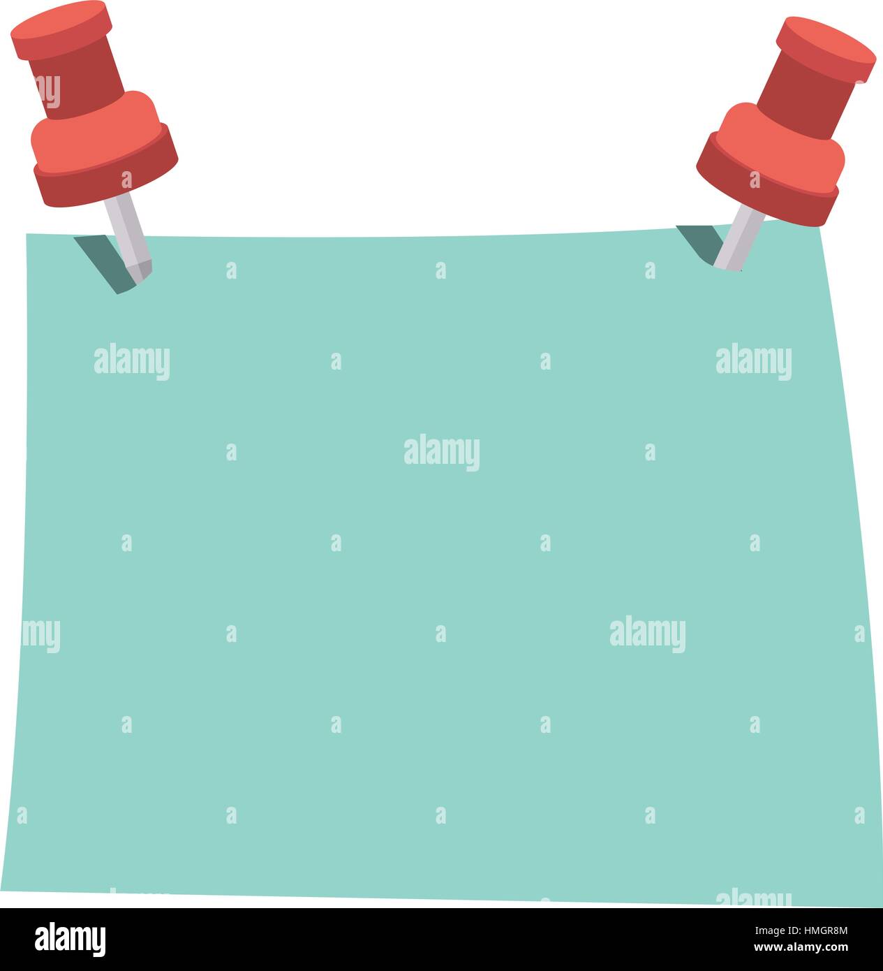 blue note with red tack element office vector illustration Stock Vector ...