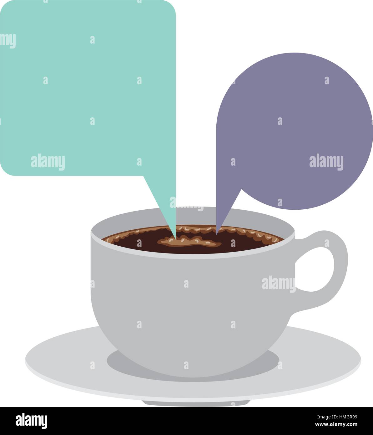 set porcelain cup coffee with dialogue callout box vector illustration ...