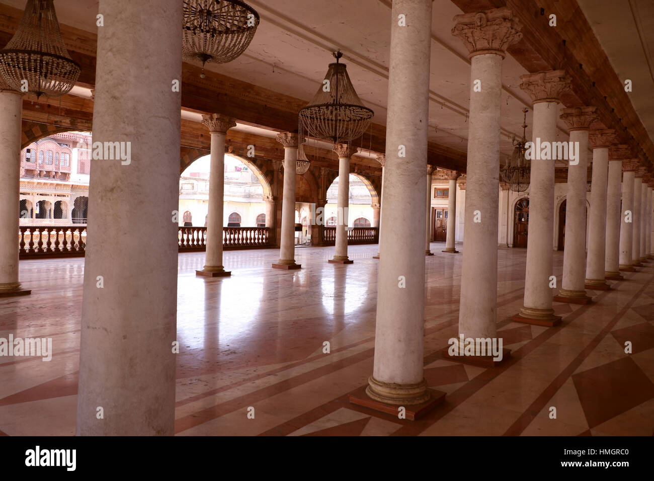 Darbar Hall of Historic Royal Palace Rajwada, Indore Stock Photo - Alamy
