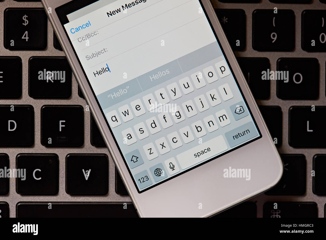 Smartphone typing keyboard close up hi-res stock photography and images ...