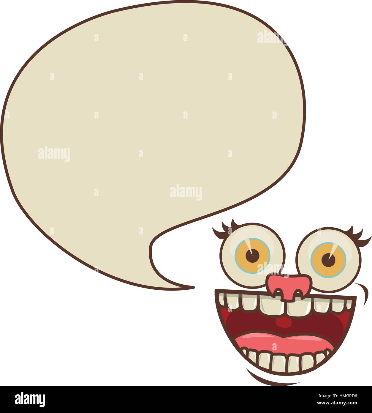 face cartoon gesture with dialog big callout box vector illustration ...