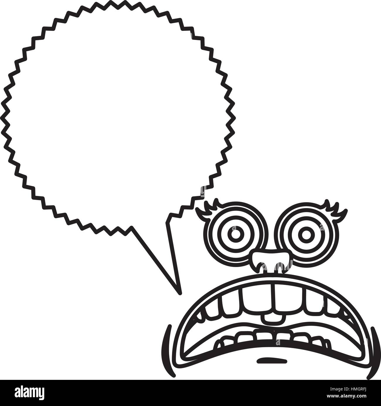silhouette face cartoon gesture with dialogue scream callout vector ...