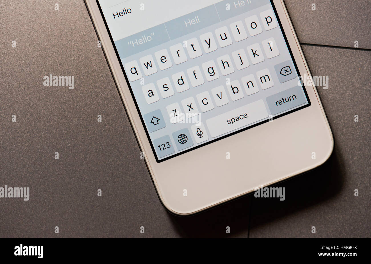 Smartphone typing keyboard close up hi-res stock photography and images ...