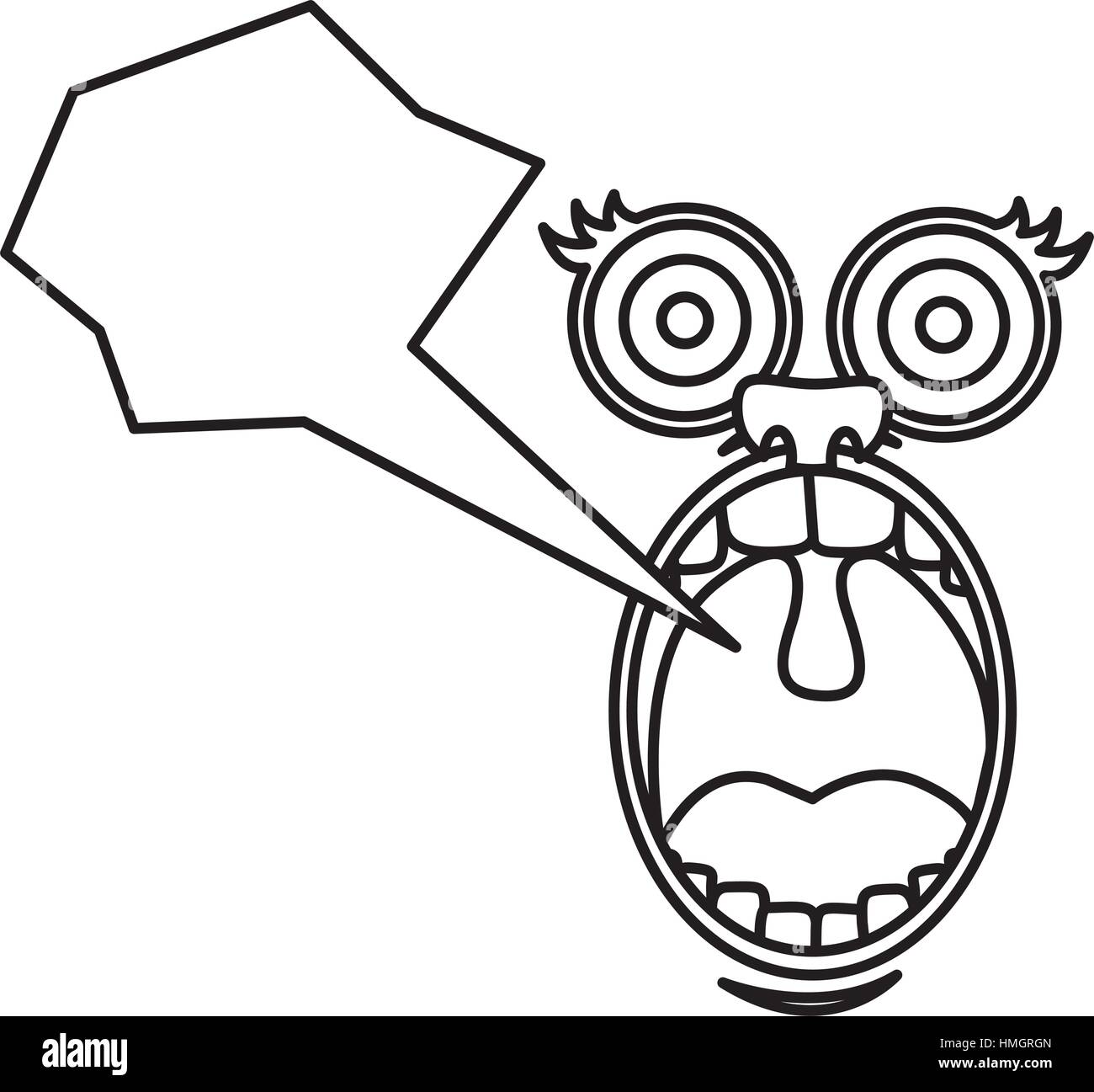 silhouette face cartoon gesture with dialog abstract box vector ...
