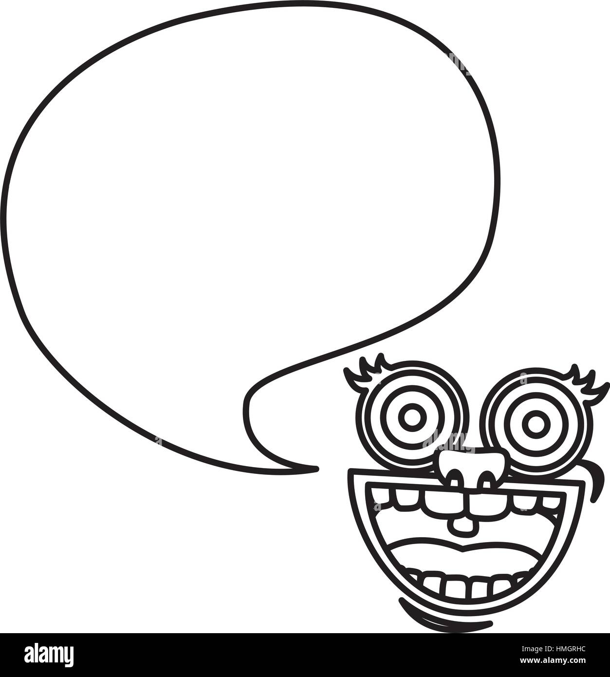 silhouette face cartoon gesture with dialog big callout box vector ...