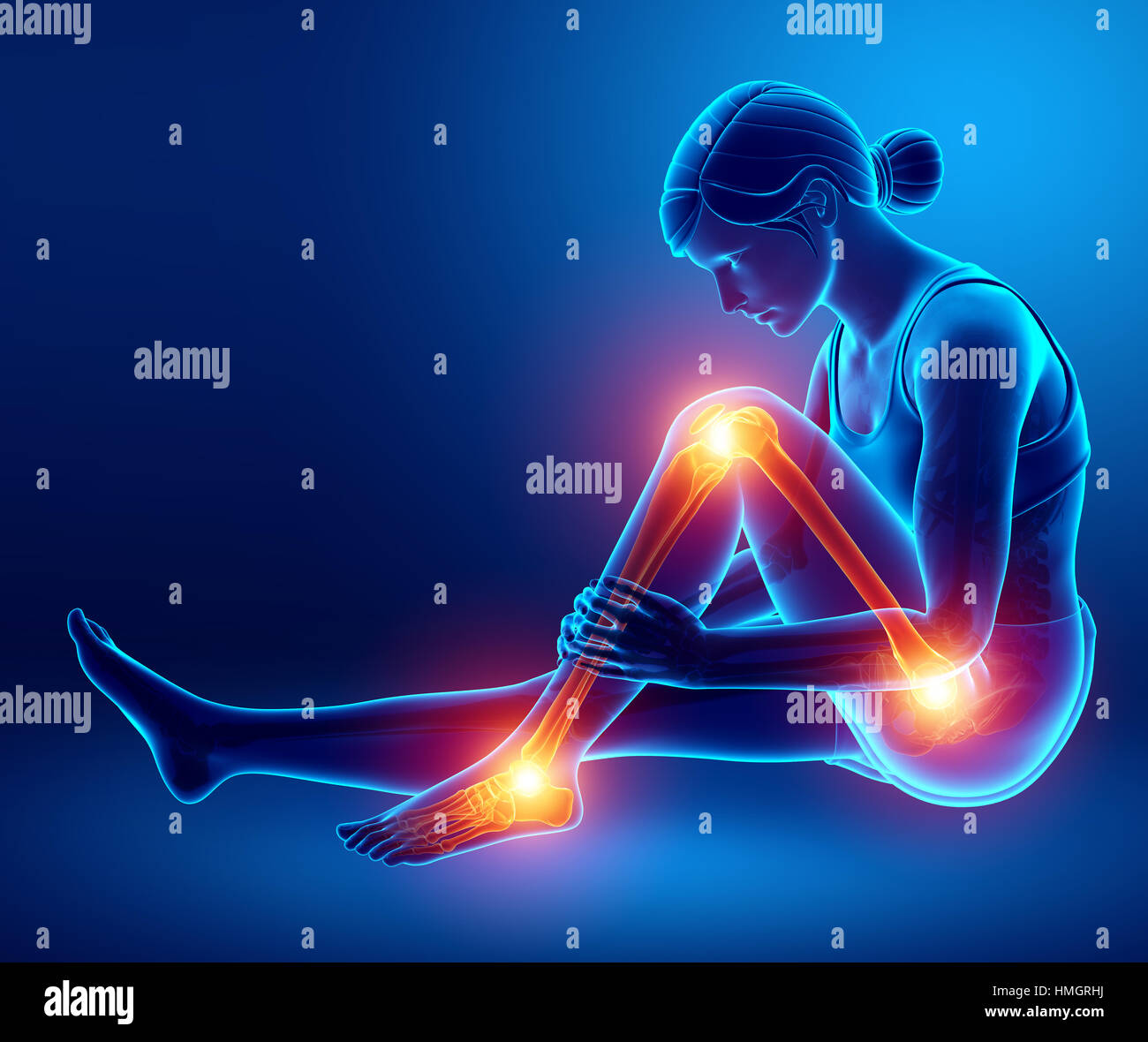 human body anatomy with joint pain Stock Photo - Alamy
