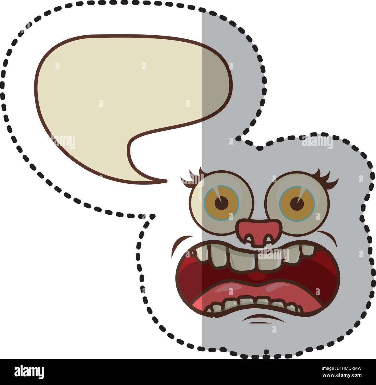 sticker colorful face cartoon gesture with dialogue cloud vector ...