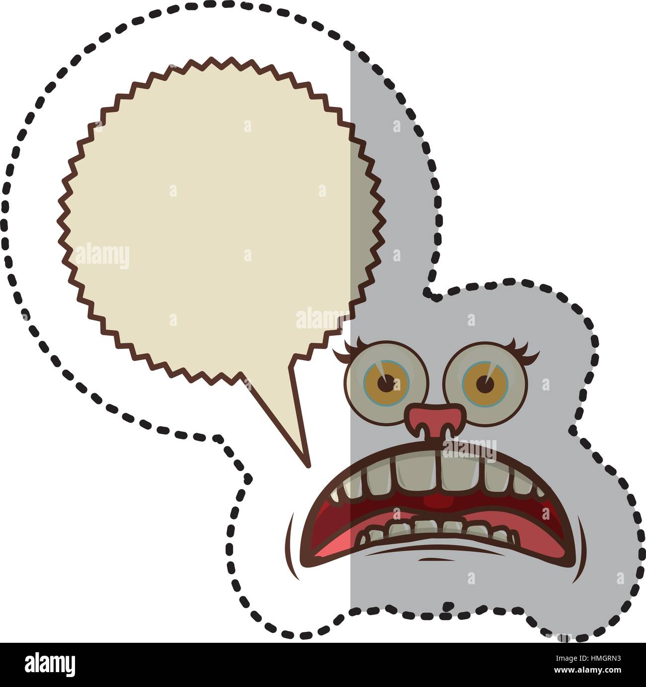 sticker colorful face cartoon gesture with dialogue scream callout ...